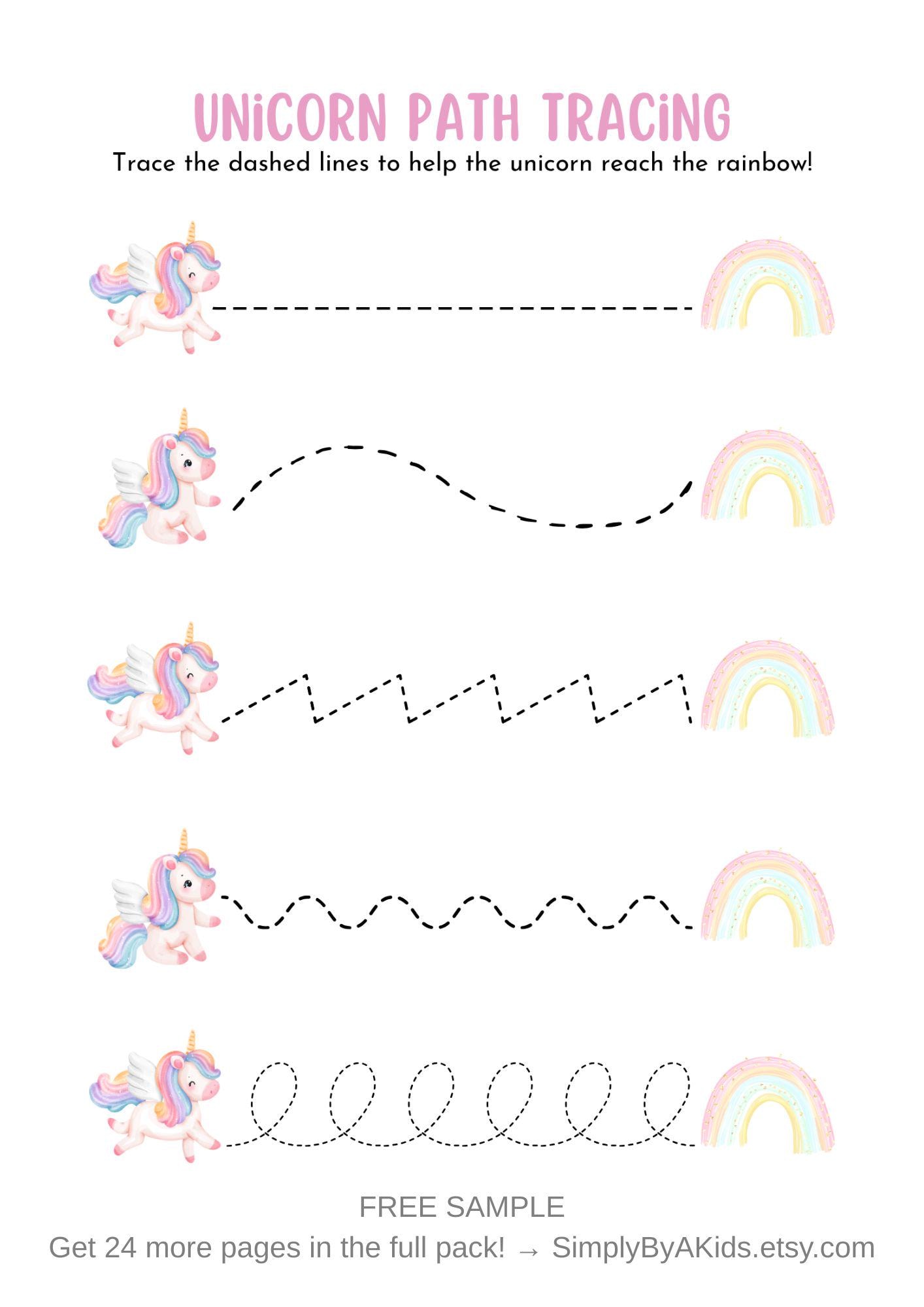 Magical Unicorn Fantasy Printable Pack 25 Activities Ages 3-5 - Etsy