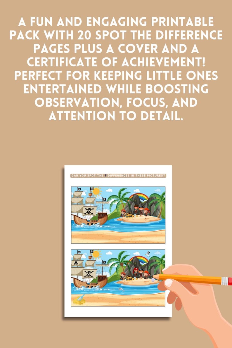 Spot the Difference Printable Pack | 20 Kids Activity Worksheets | Fun ...