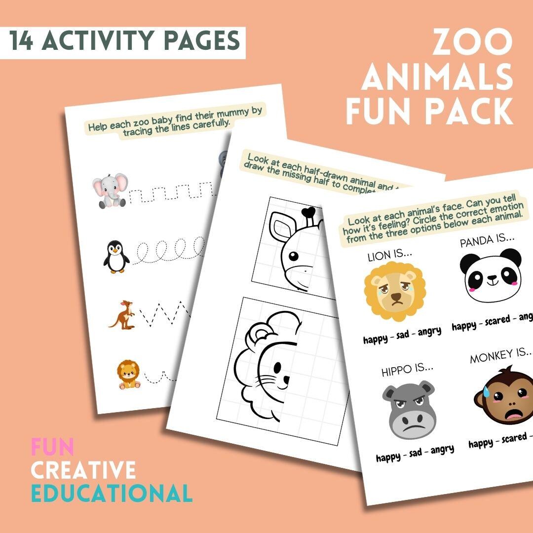 Zoo Animals Activity Pack for Toddlers: Preschool Learning PDF - Etsy