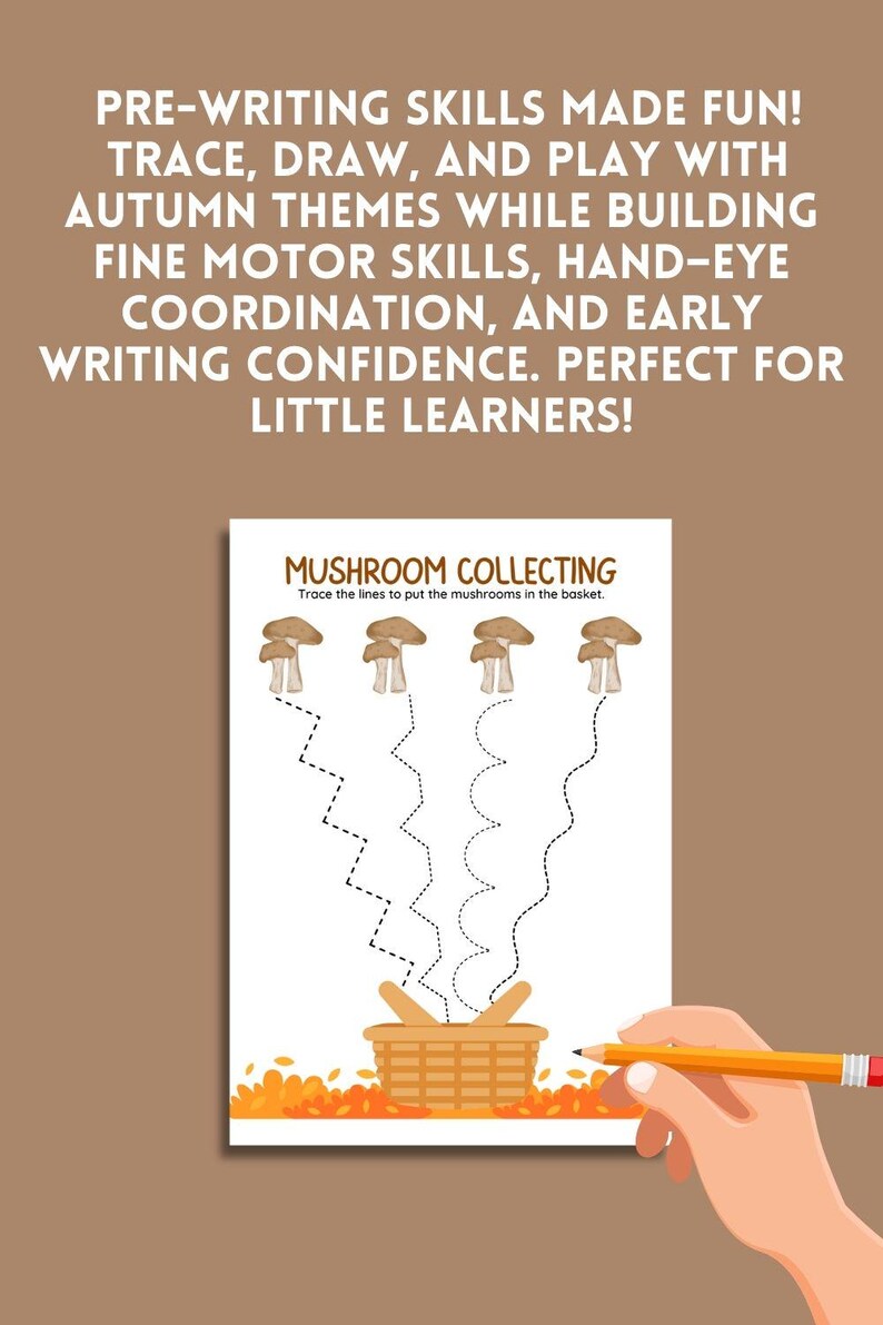 Autumn Tracing Worksheets: Fine Motor Skills Activity Pack (digital ...