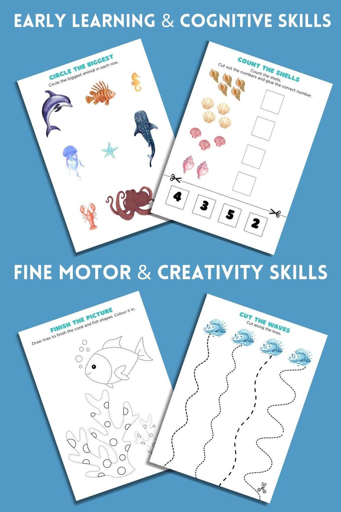 Ocean Activity Pack for Toddlers, Preschool Busy Book Printable, Sea ...