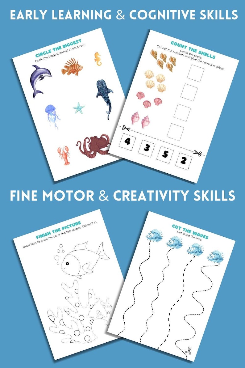 Ocean Activity Pack for Toddlers, Preschool Busy Book Printable, Sea ...