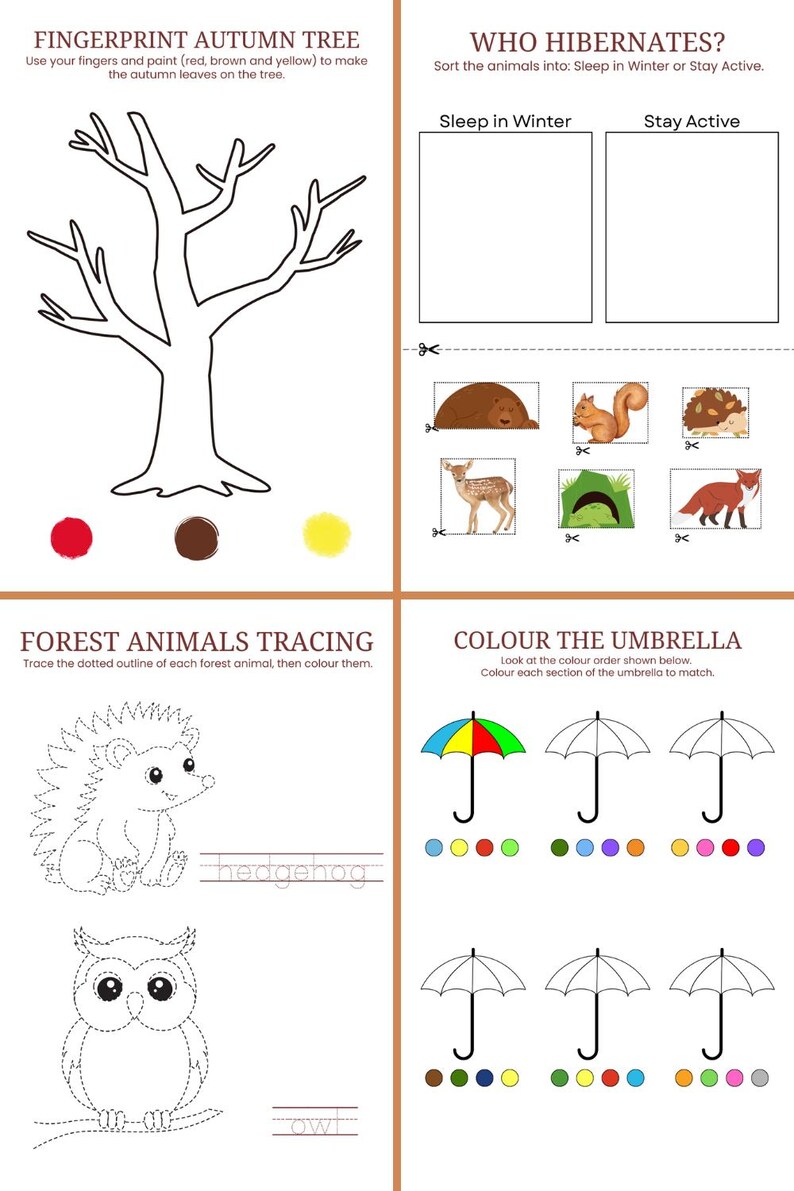 Autumn Activity Pack for Toddlers & Preschool: 50 Printable Learning ...