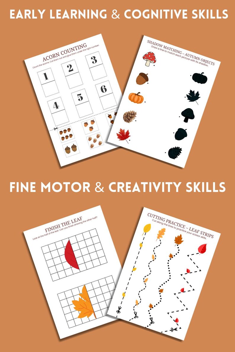 Autumn Activity Pack for Toddlers & Preschool: 50 Printable Learning ...