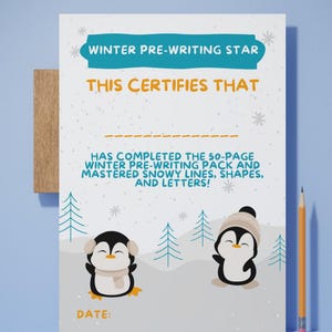 Winter Pre-writing Pack Preschool, 50 Printable Tracing Activities Ages ...