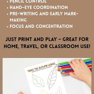 Autumn Tracing Worksheets: Fine Motor Skills Activity Pack (digital ...