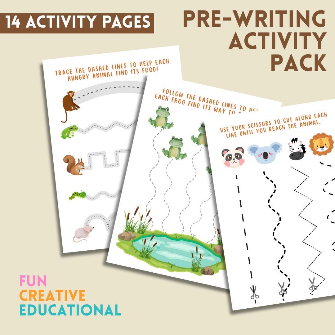 Preschool Pre-writing Practice: Fine Motor Skills Worksheets (PDF ...