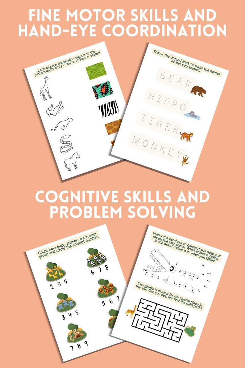 Zoo Animals Activity Pack for Toddlers: Preschool Learning PDF - Etsy