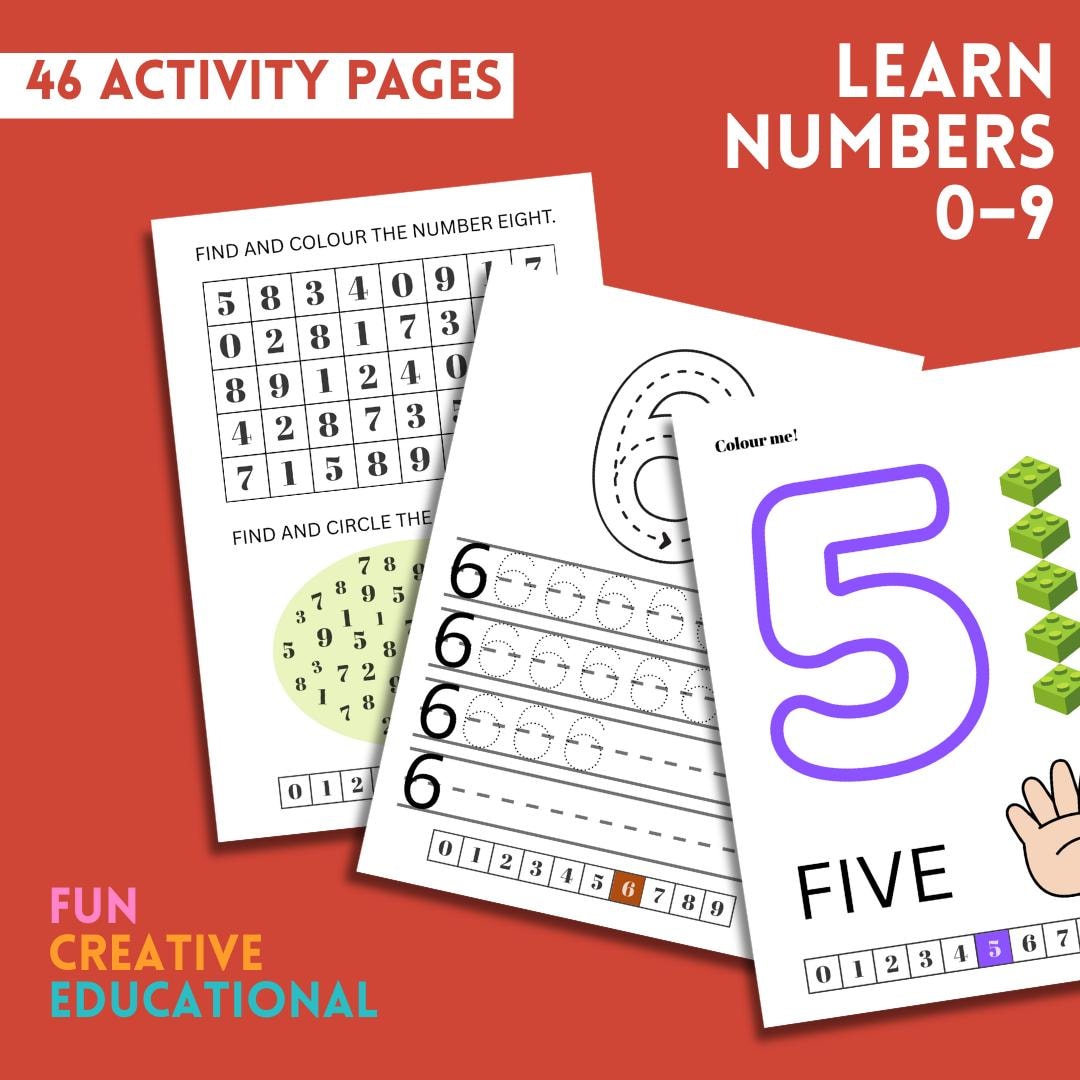 Numbers 0–9 Learning Pack for Toddlers – 46 Fun & Educational ...