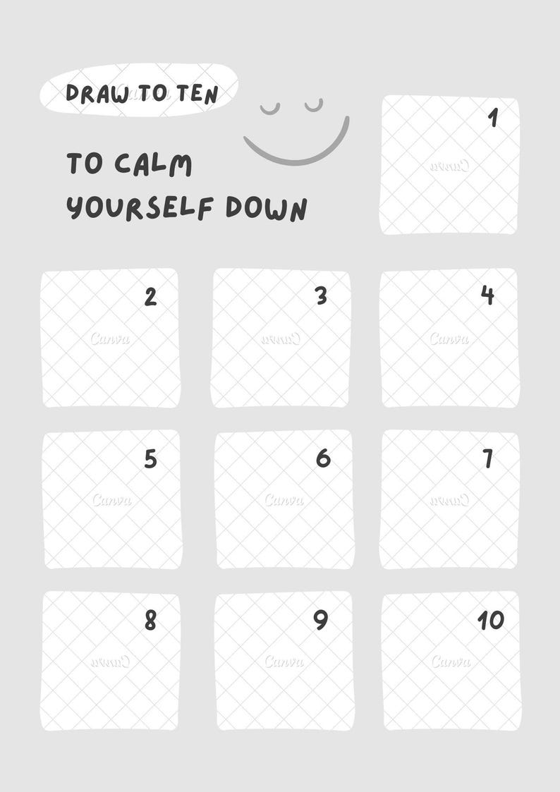 Activity Worksheet for Calming Children - Count to Ten - Etsy