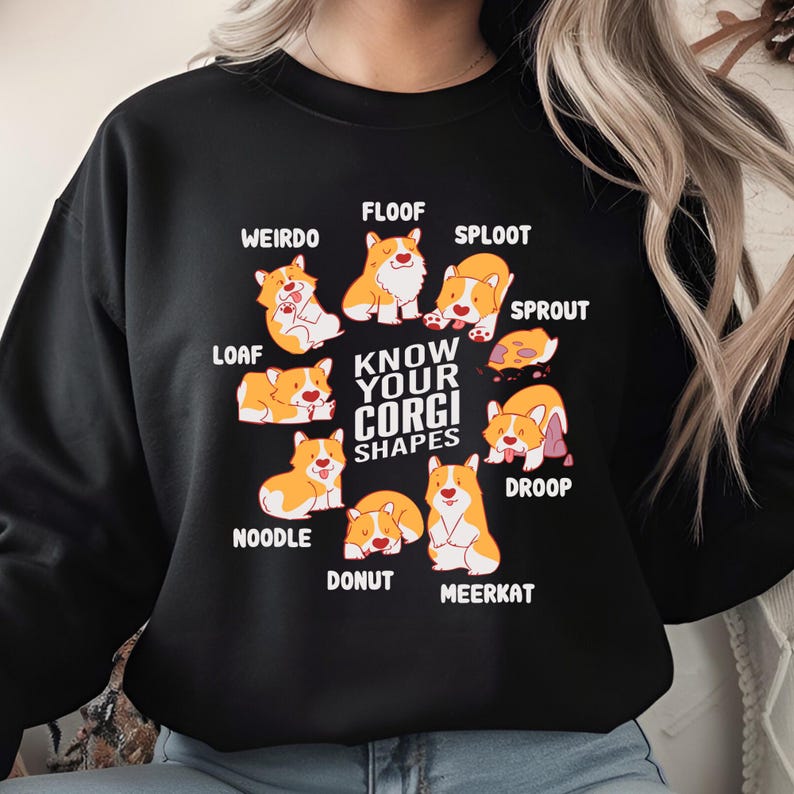 Know Your Corgi Shapes PNG, Cute Funny Dog Lover Art, Kawaii Pet Meme ...