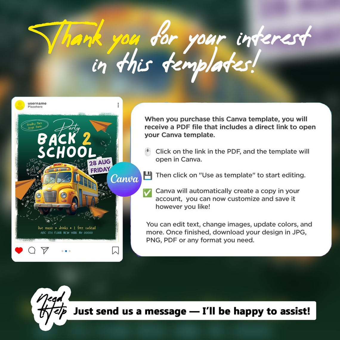Editable Back to School Party Flyer: Printable Canva Template (instant ...