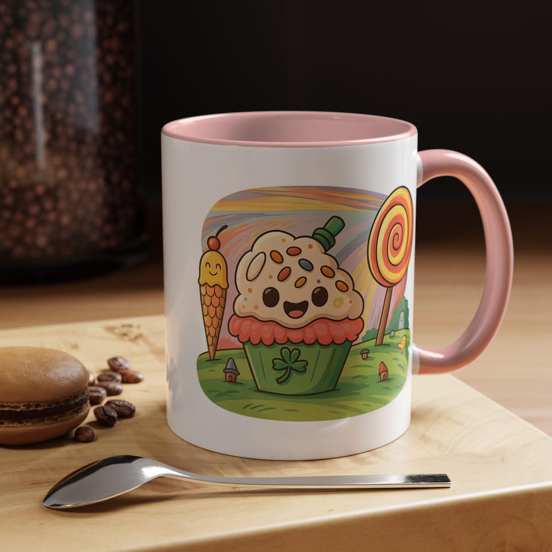 Whimsical Dessert Mug, Fun Coffee Cup for Kids, Colorful Drinkware, Ice ...
