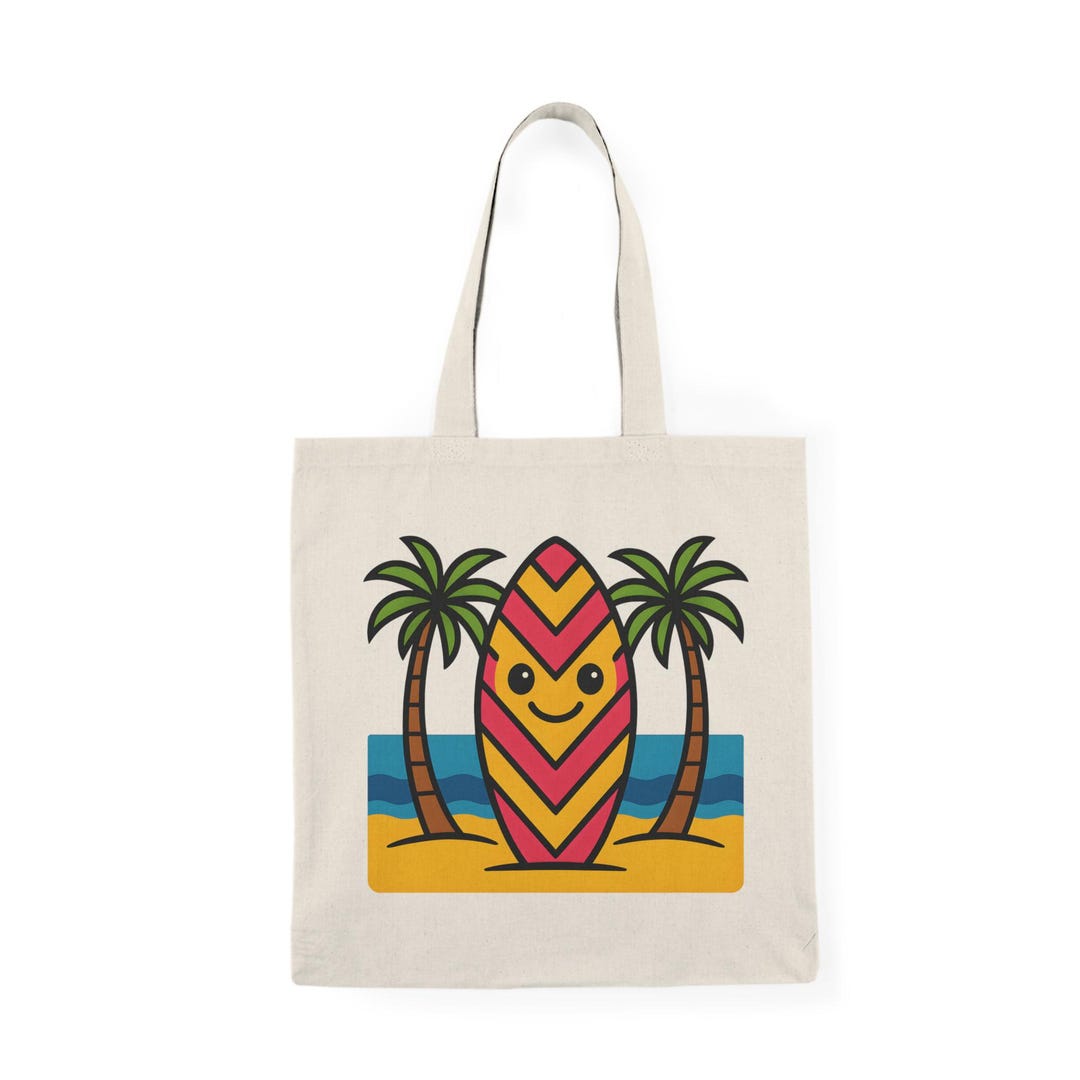 Sunny Beach Surf Tote Bag, Summer Vibes, Beach Day, Eco-friendly ...