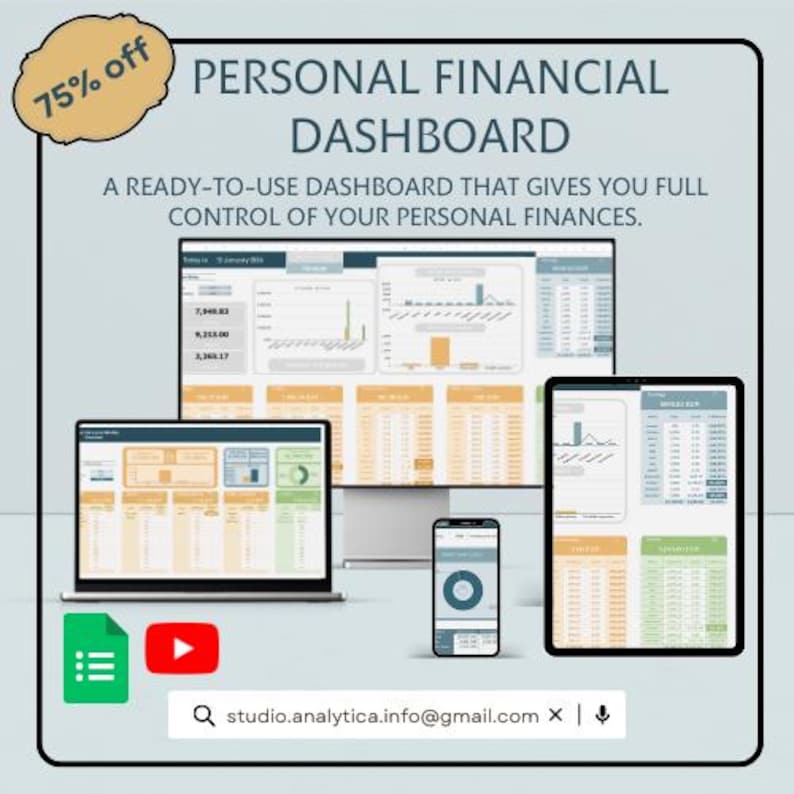 Personal Finance Dashboard Google Sheets | Budget Tracker | Expense ...