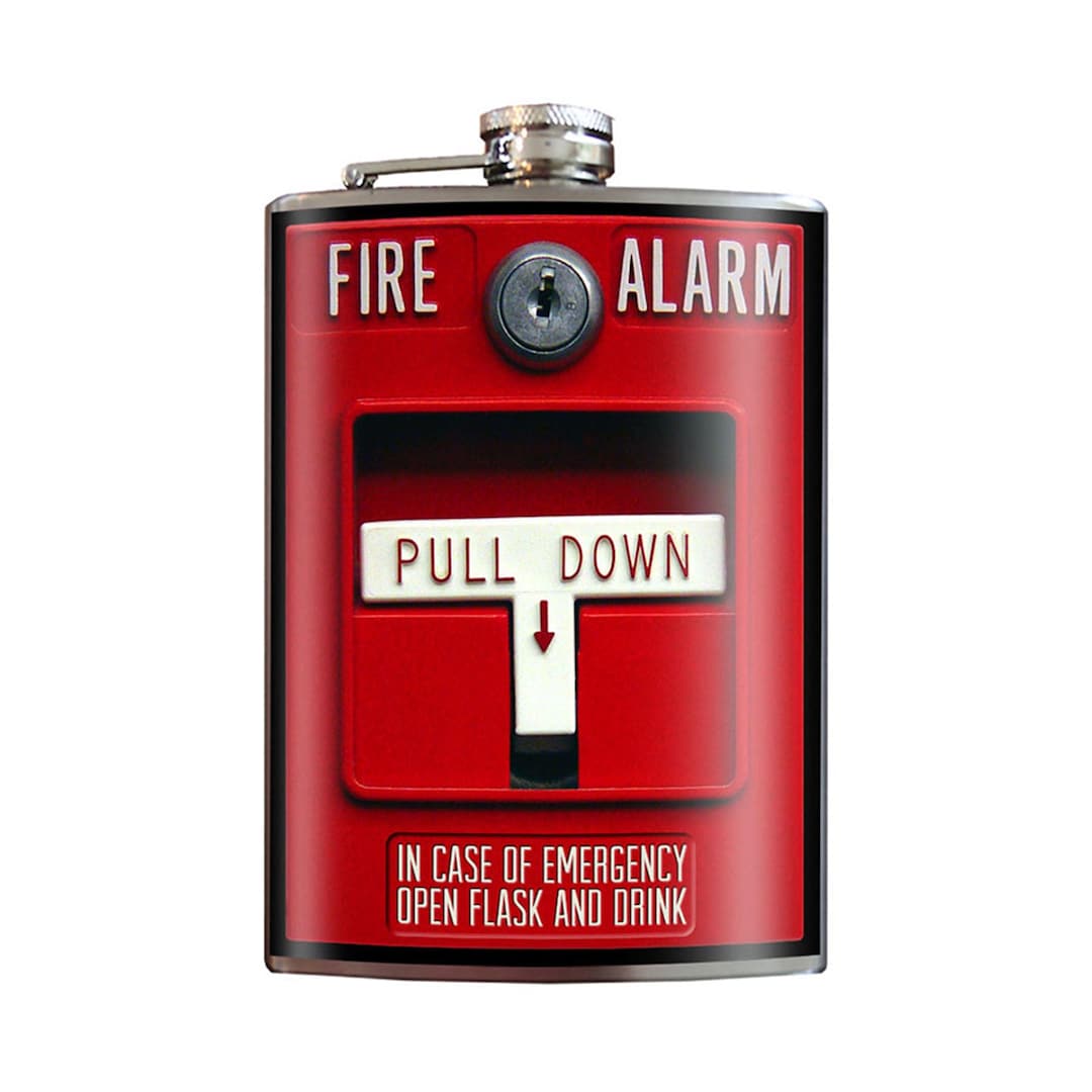 Fire Alarm, Pull Station – 8 Oz Stainless Steel Hip Flask - Etsy