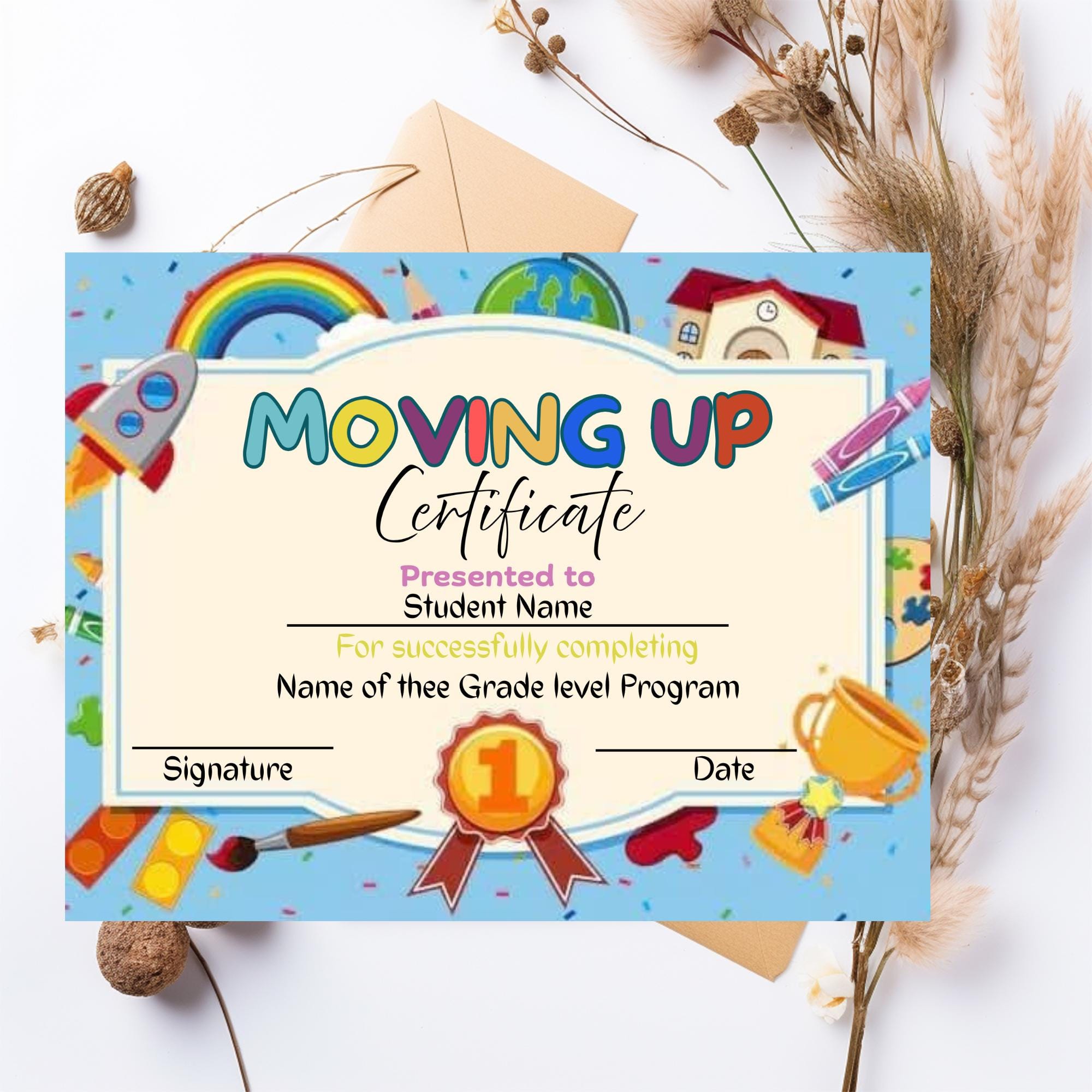 Editable Preschool Moving up Certificate, Prek Moving up Certificate ...