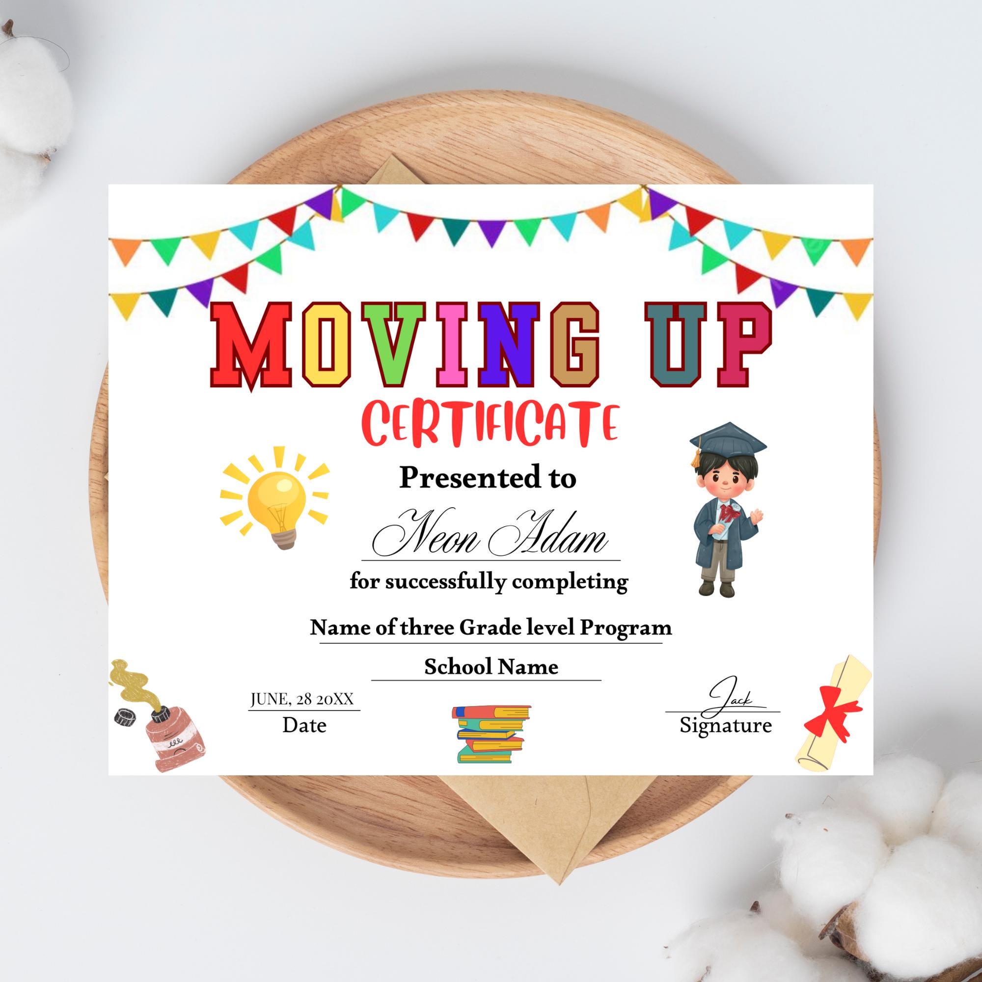 Editable Preschool Moving up Certificate/ Prek Moving up Certificate ...