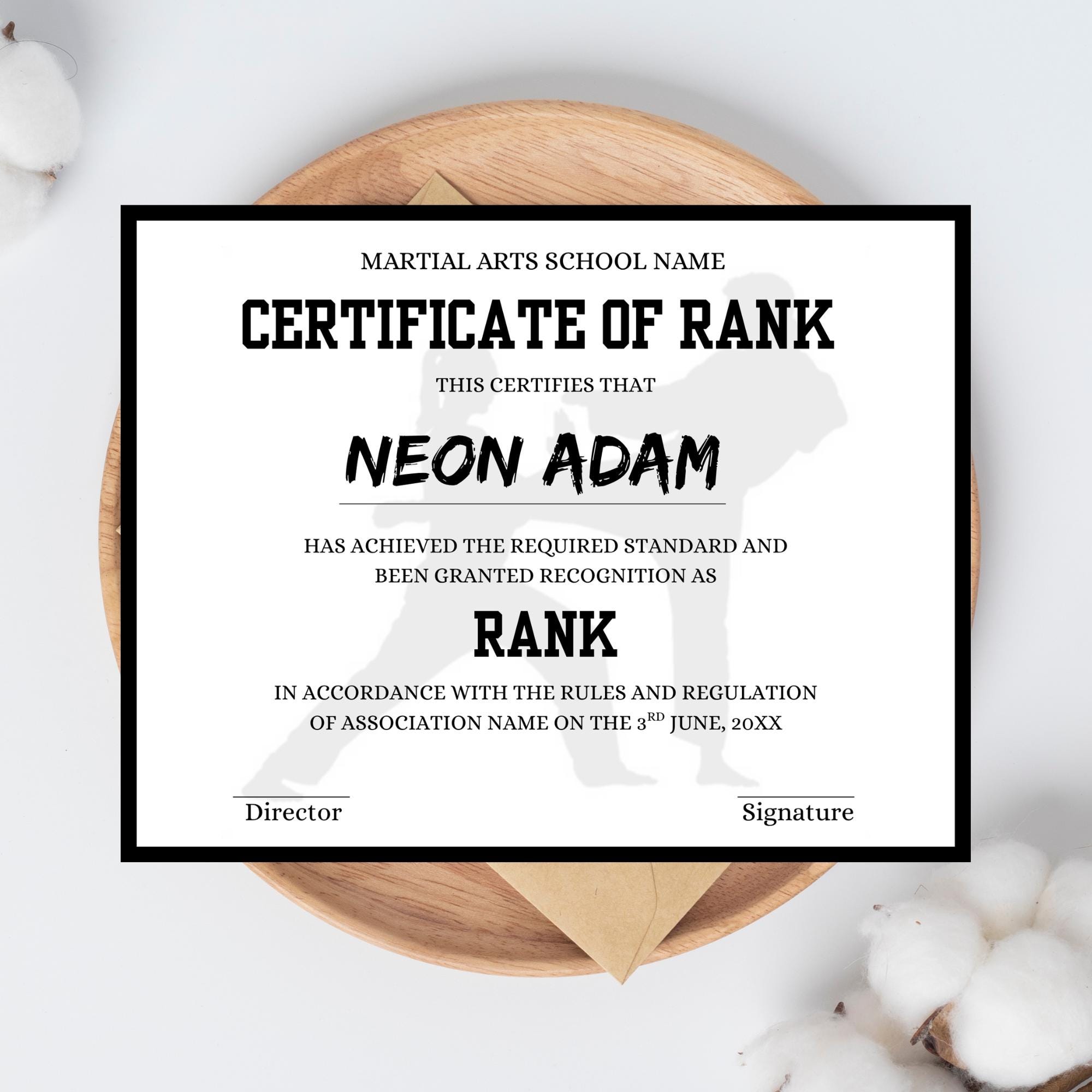 Editable Certificate of Rank Template, Unique Designs (instant Download ...