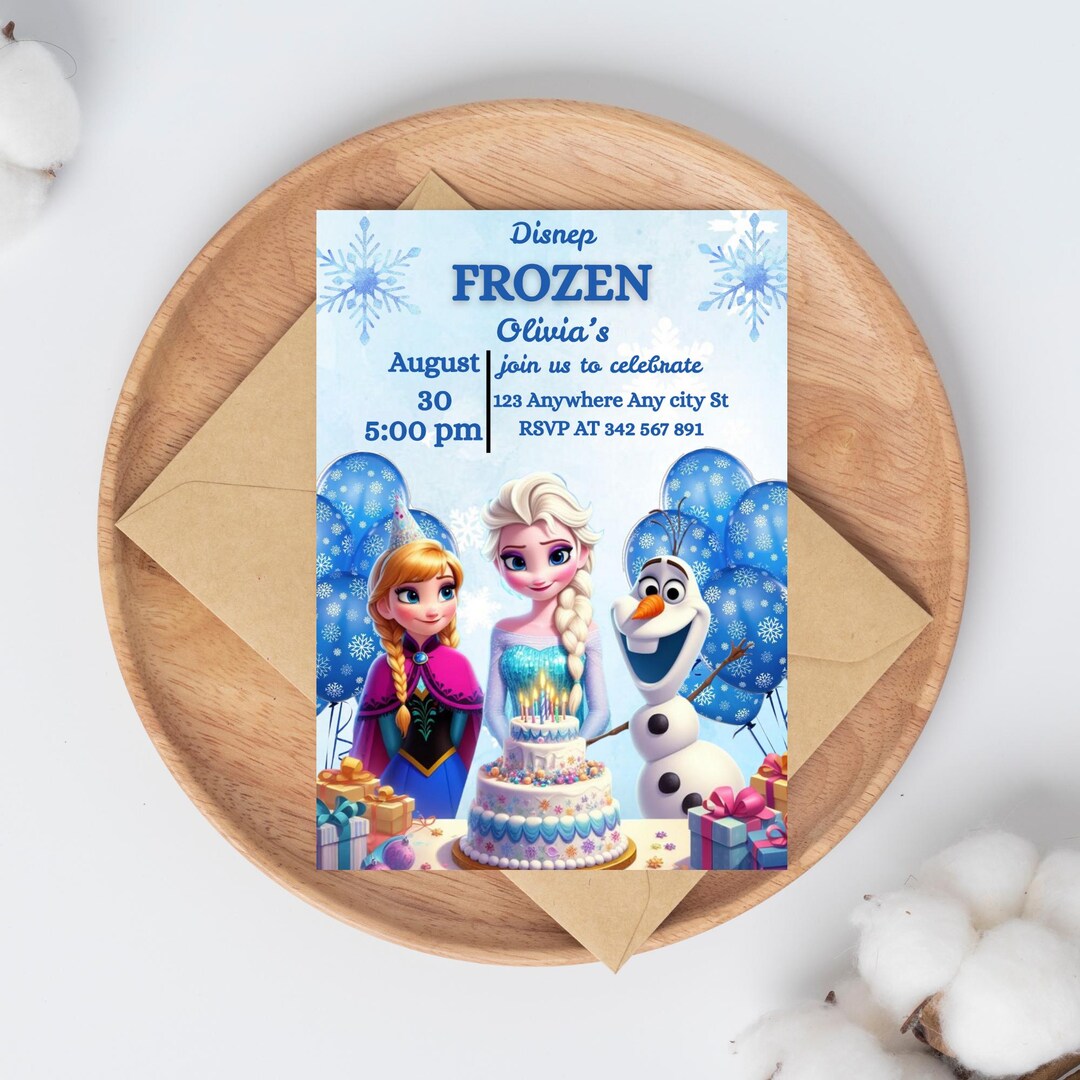 Editable Elsa Invite Digital Frozen Party Invitation Custom Frozen ...