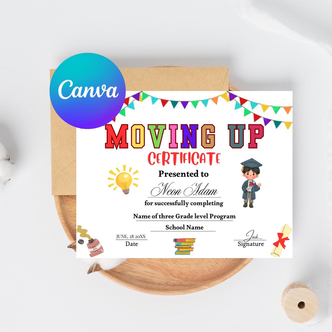 Editable Preschool Moving up Certificate/ Prek Moving up Certificate ...
