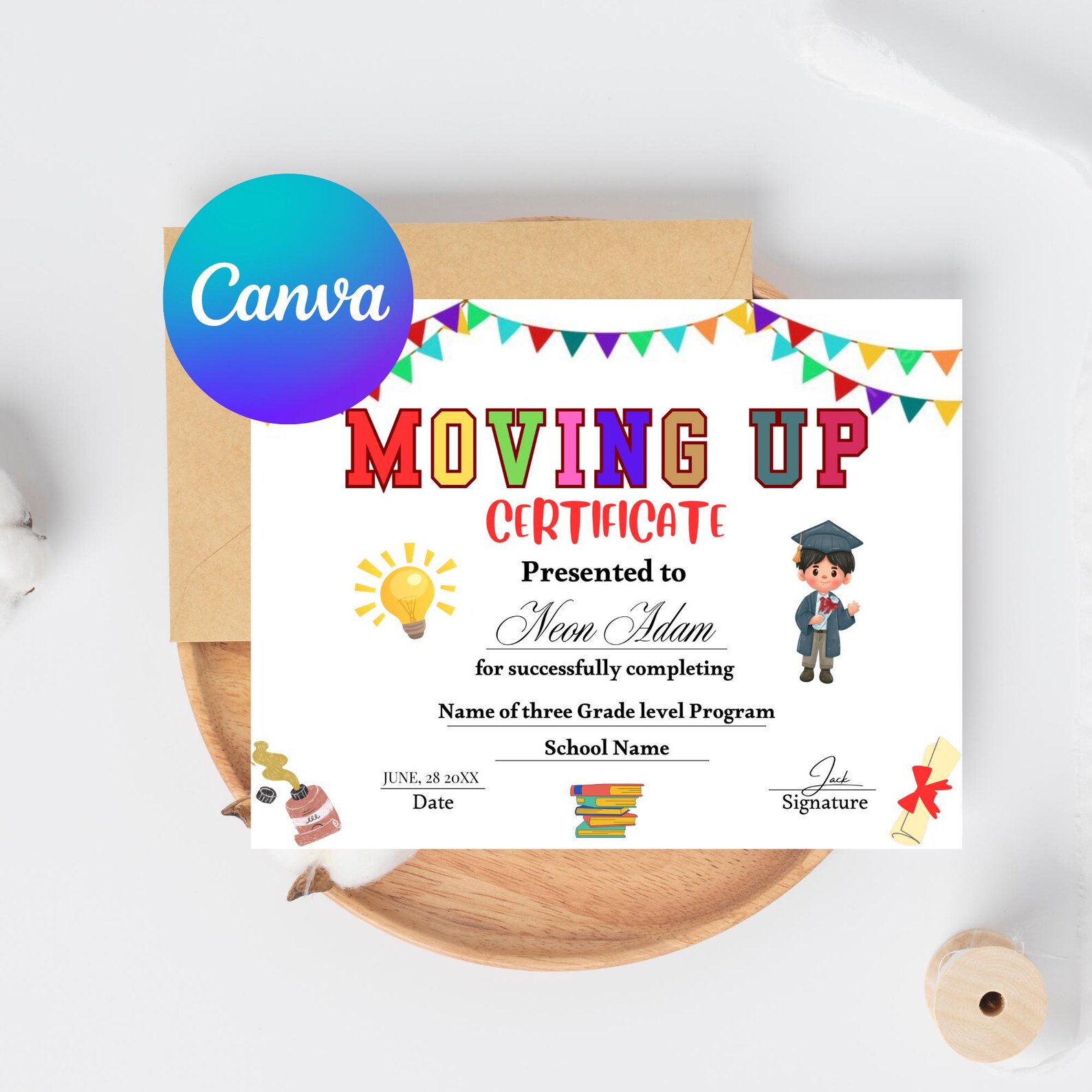 Editable Preschool Moving up Certificate/ Prek Moving up Certificate ...