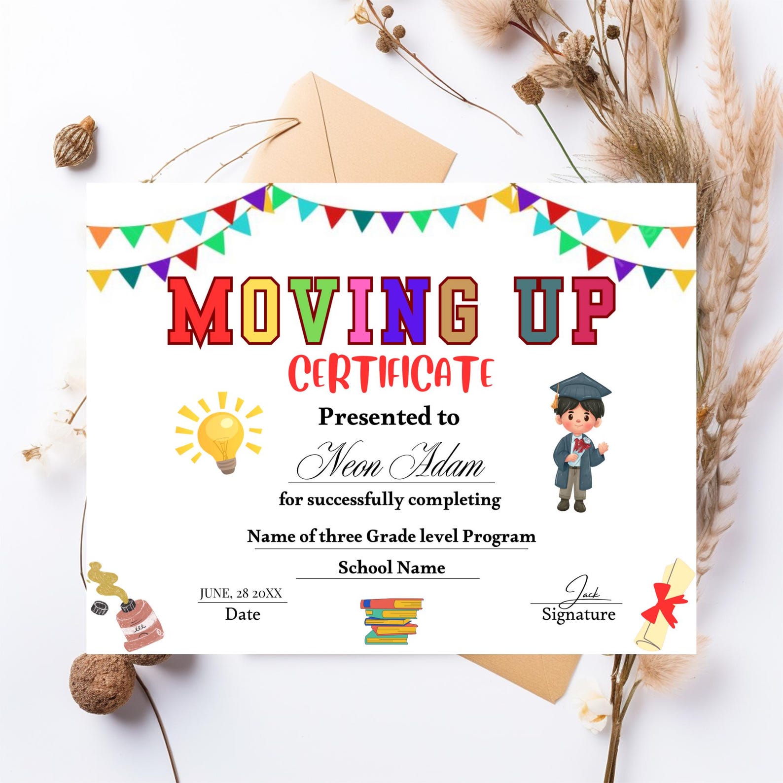 Editable Preschool Moving up Certificate/ Prek Moving up Certificate ...