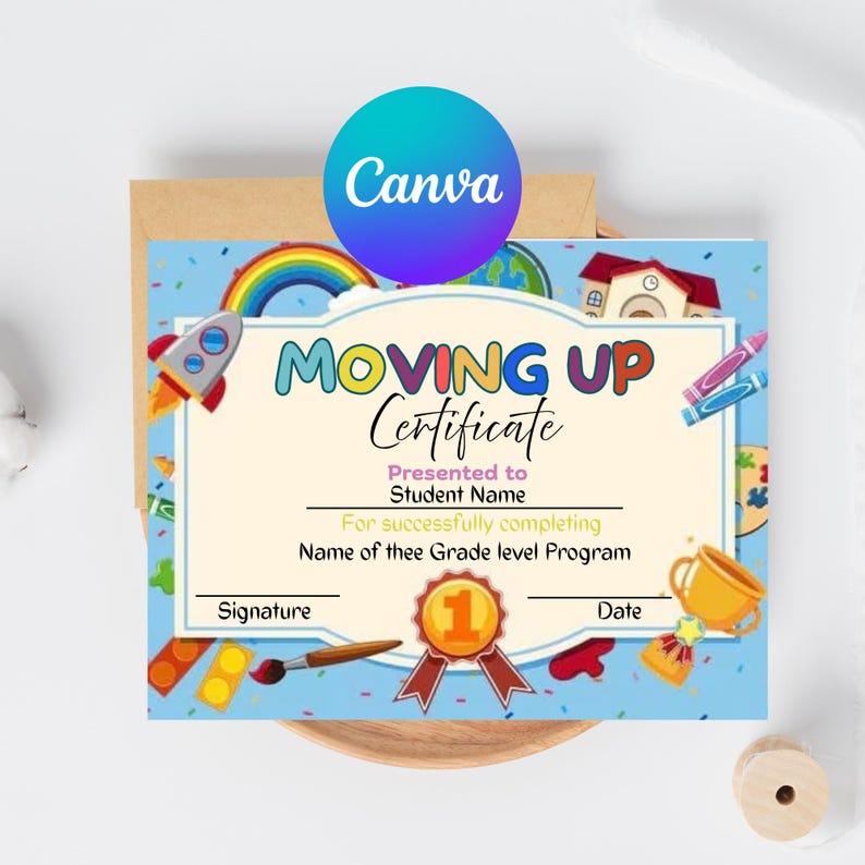 Editable Preschool Moving up Certificate, Prek Moving up Certificate ...
