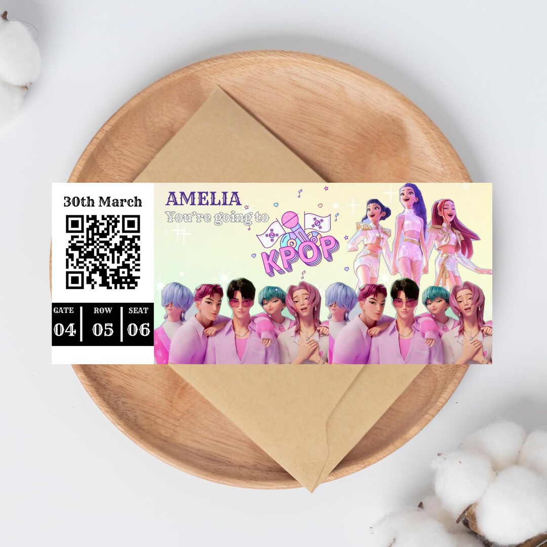 Printable K-pop Concert Ticket Template Gift (instant Download) - Etsy