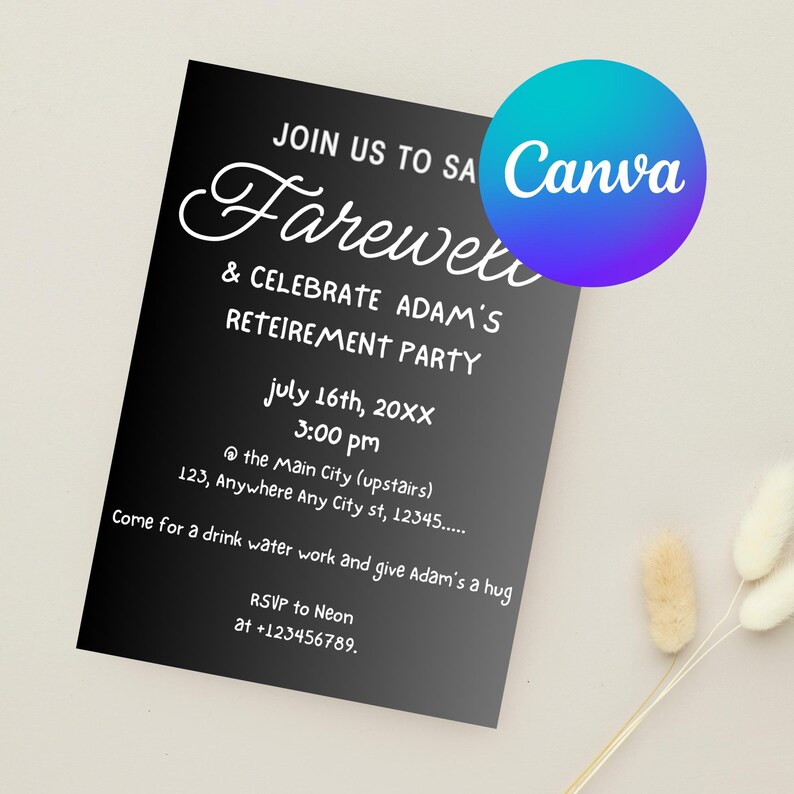 Editable Farewell Party Invitation, Going Away Party, See You Later ...