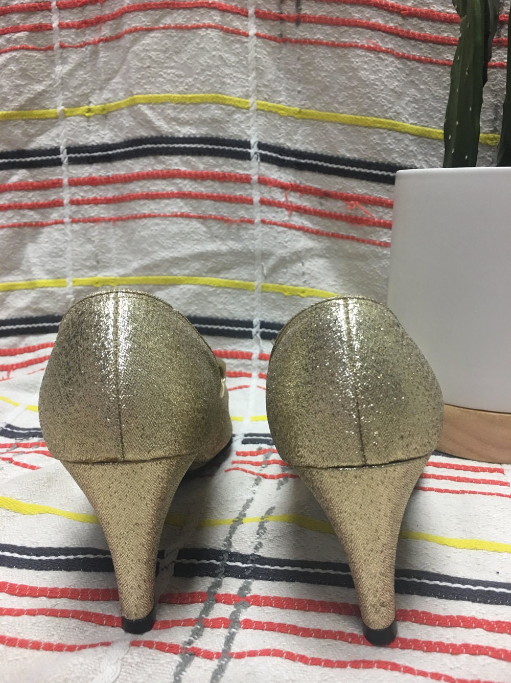 Vintage Gold Sparkly Heels - Etsy