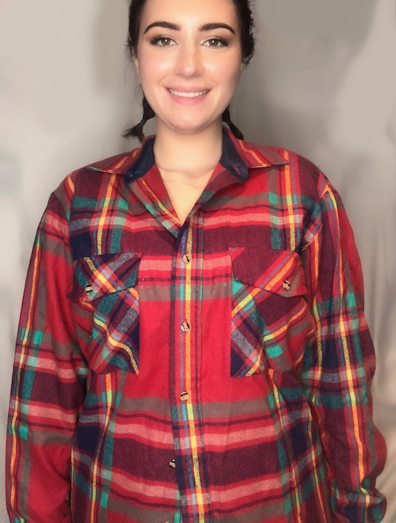 Red, Green and Yellow Plaid Flannel - Gem