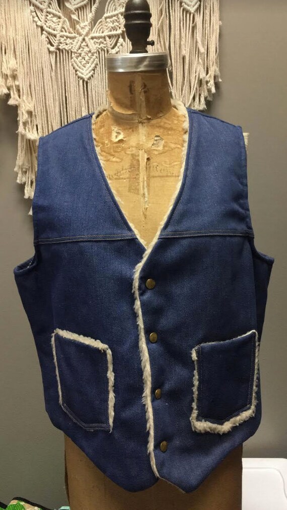 Vintage Y2K 2000s Faux Fur Denim Jean Jacket Coat Gra… - Gem