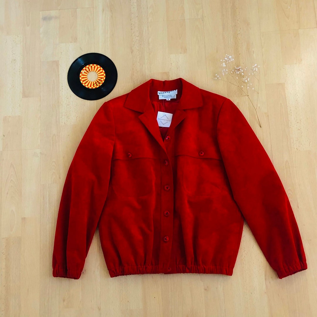 Vintage Suede Red Jacket - Etsy