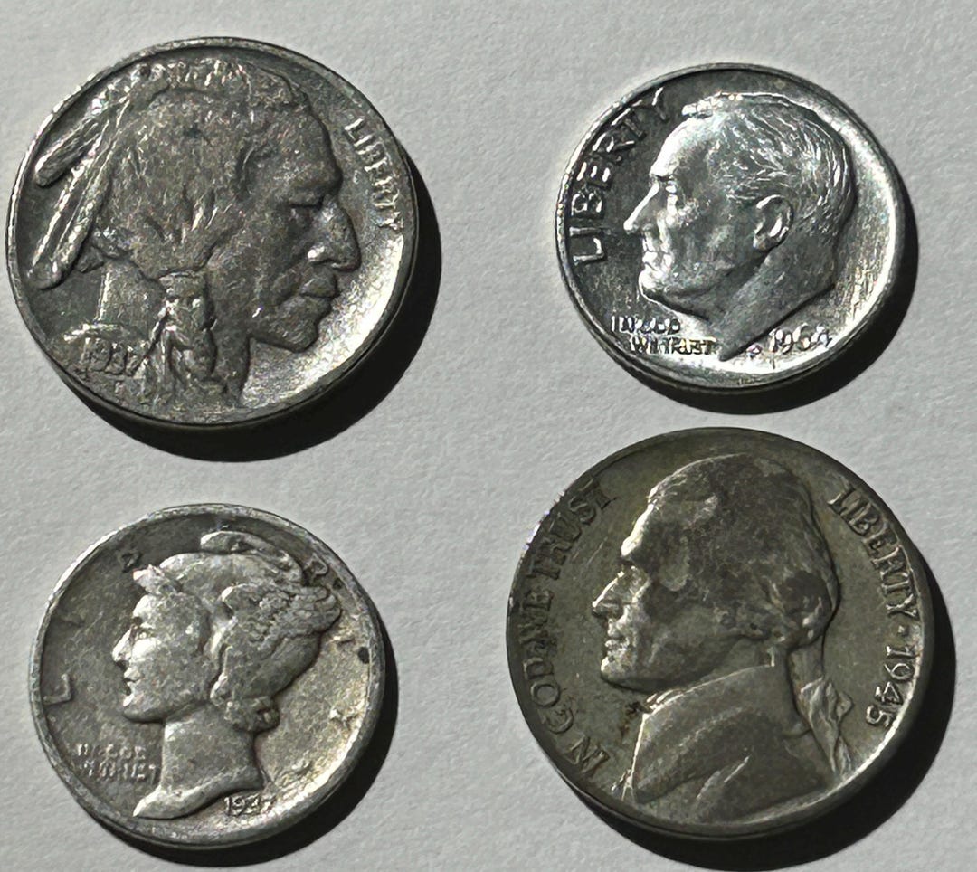 Stackers Nickel and Dime. Two .90% Silver Dimes, One Silver Nickel, and ...