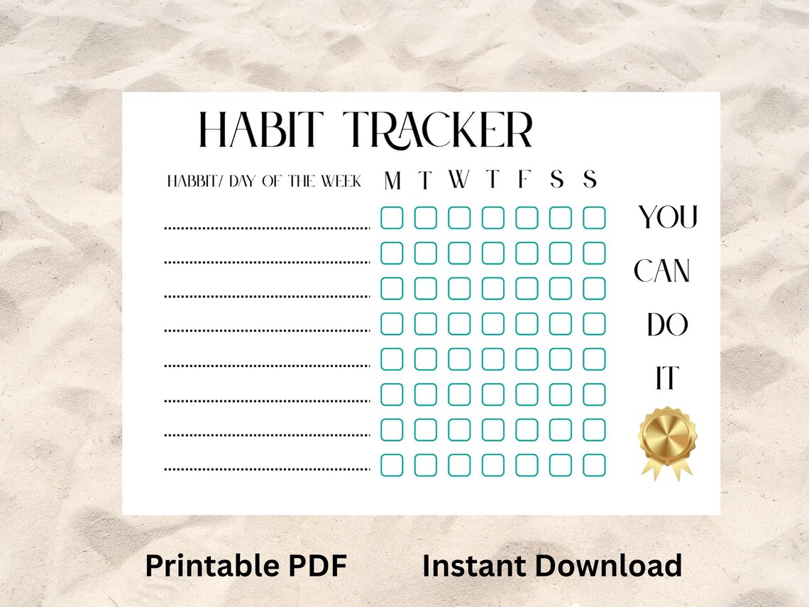 Weekly Habit Tracker Printable: Minimalist Productivity Planner (PDF ...