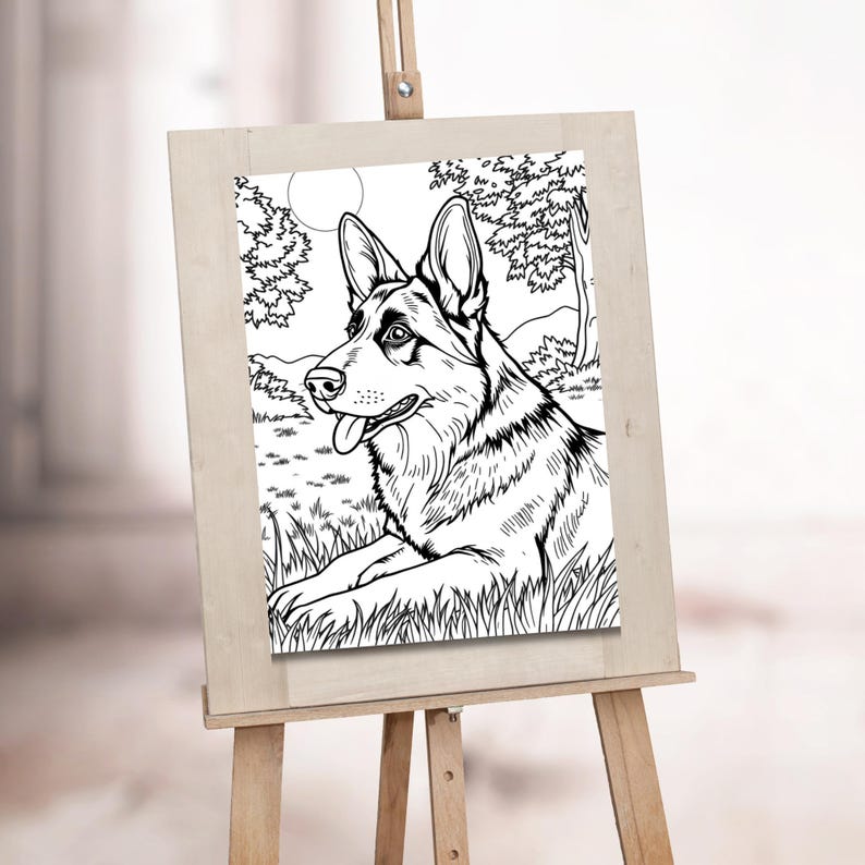 25 German Shepherd Coloring Pages | Printable Puppy Art for Adults and ...