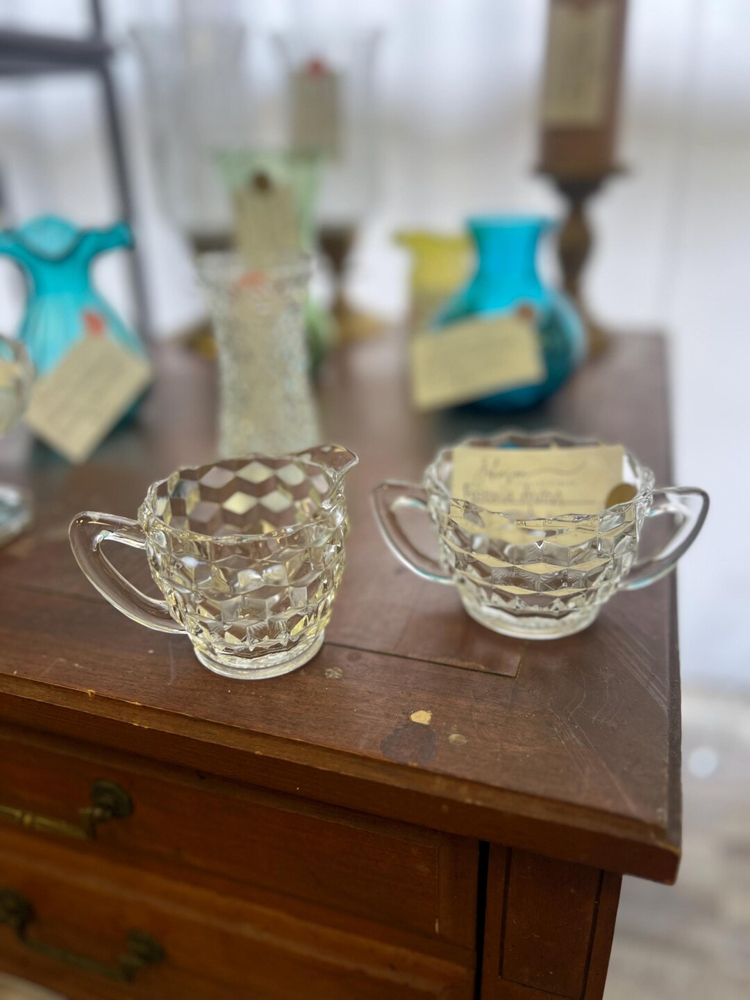 Fostoria American Creamer and Sugar Set - Etsy