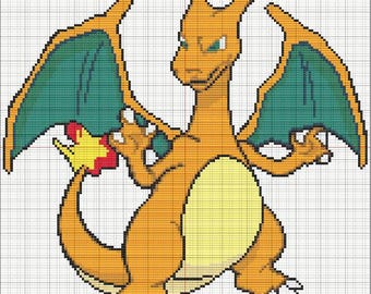 Charizard Pokemon Cross Stitch Pattern - Etsy