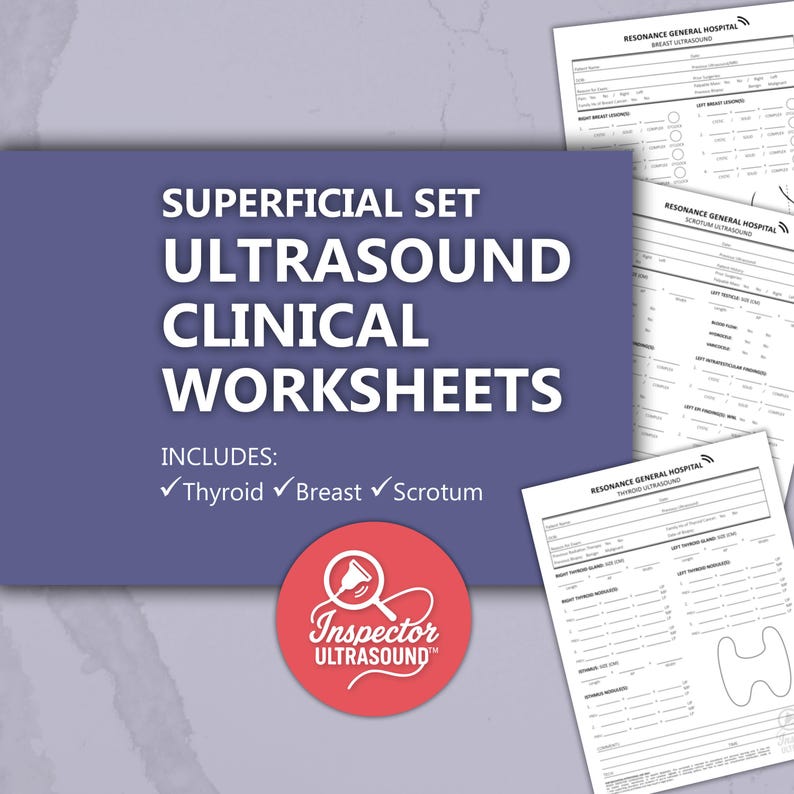 Superficial Clinical Worksheet Set – Sonography Practice & Teaching ...