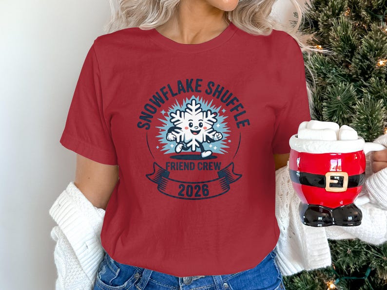 Snowflake Shuffle 2026, Friend Crew, Cartoon Design, Winter Fun, Shirt ...