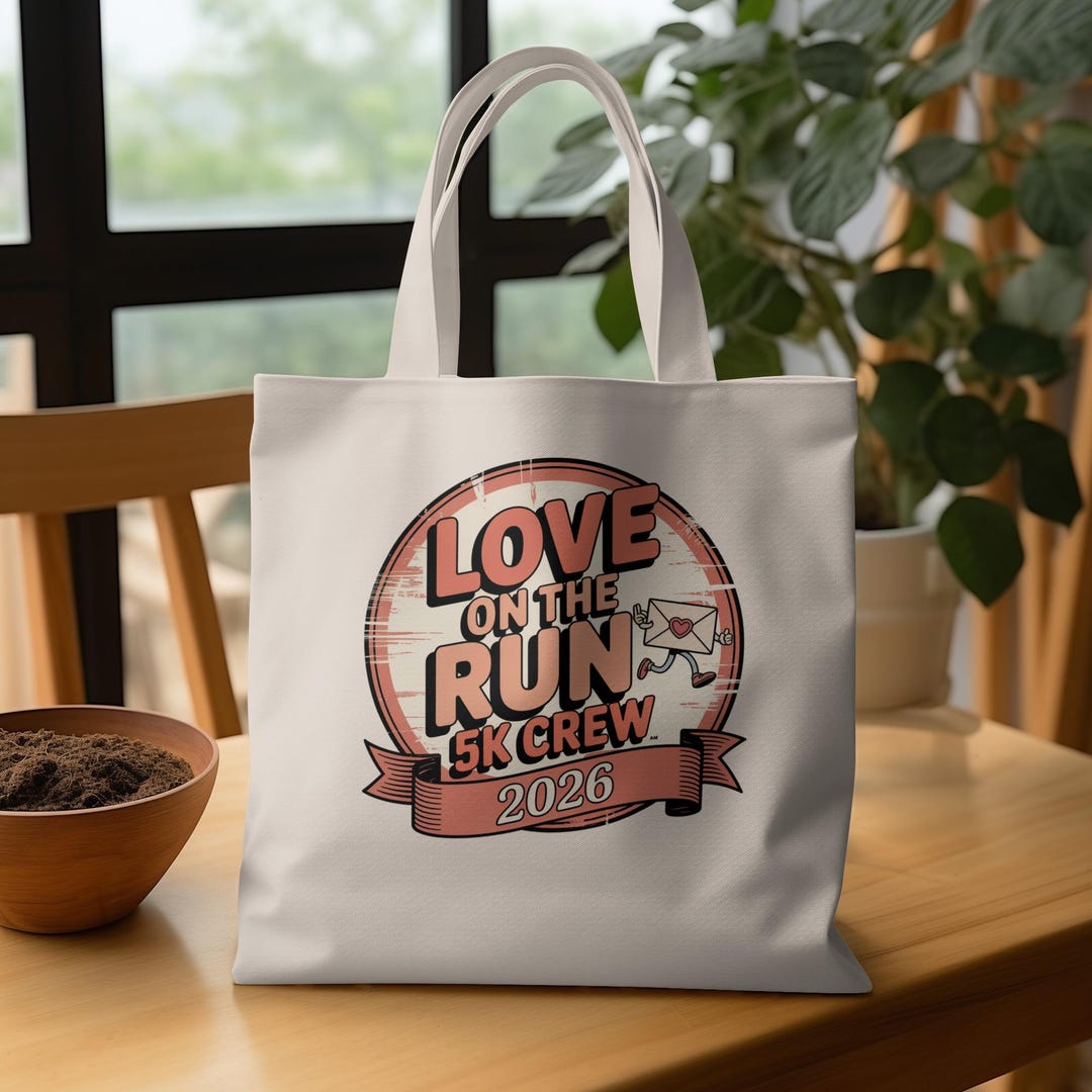Love on the Run 5K 2026 Tote Bag, Race Day Tote, Family Race, Marathon ...
