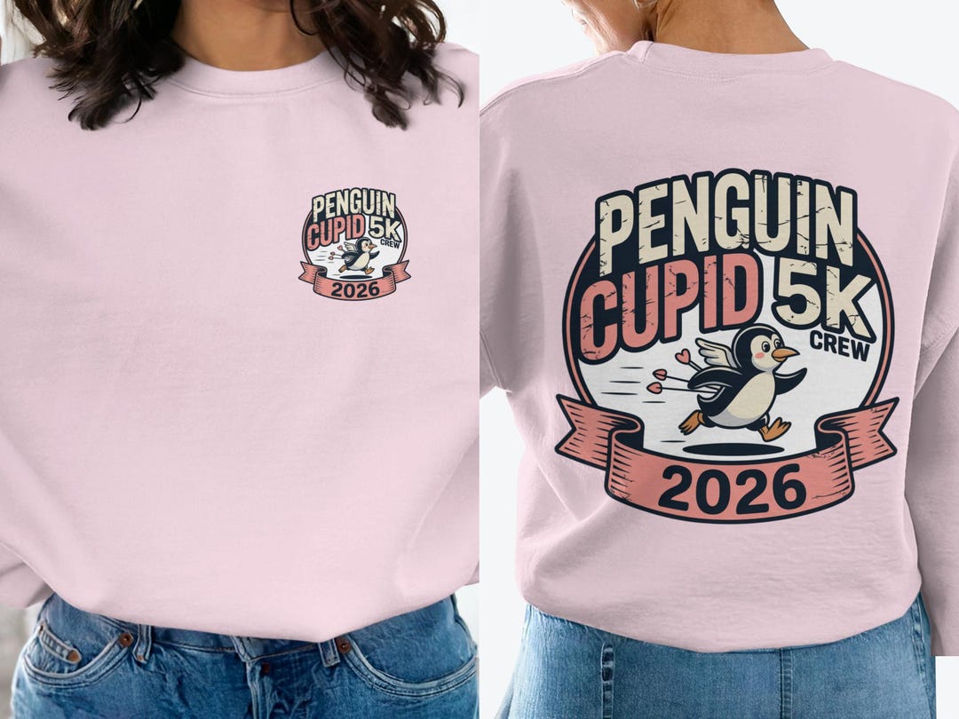 Penguin Cupid 5k Crew 2026 T-shirt, Marathon, Race, Group, Funny, Gift ...