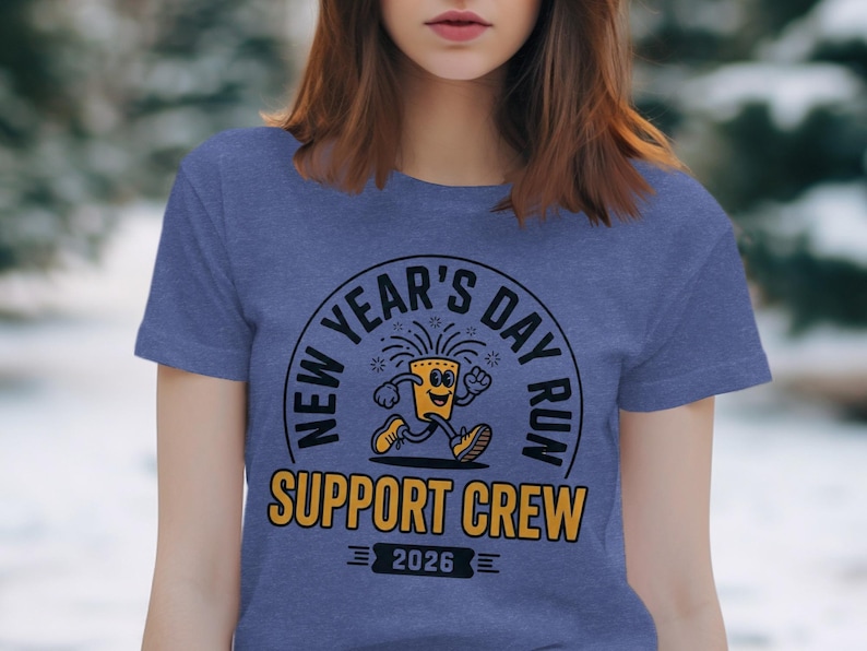 New Years Day Run 2026, Support Crew Shirt, Running Cartoon, Holiday ...
