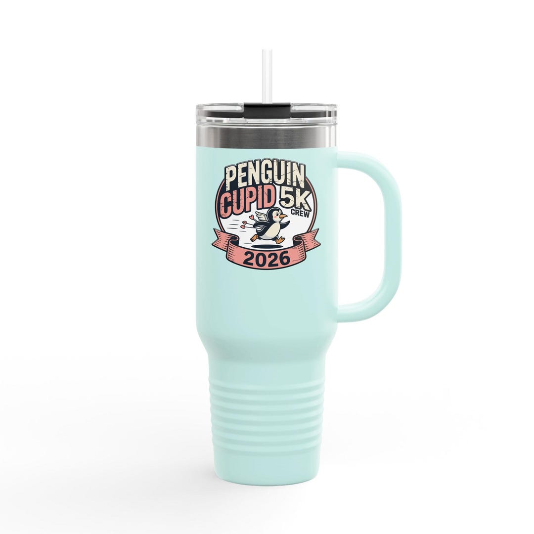 Penguin Cupid 5K 2026 Crew Tumbler, Valentine's Day Race, Running Event ...