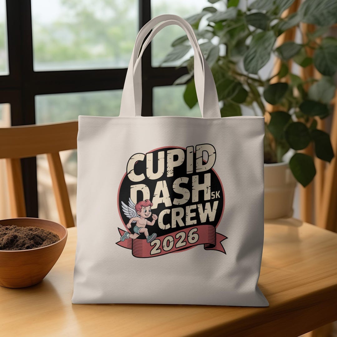 Cupid Dash Crew 2026 Tote Bag, 5K Race Marathon, Funny Sports Events ...