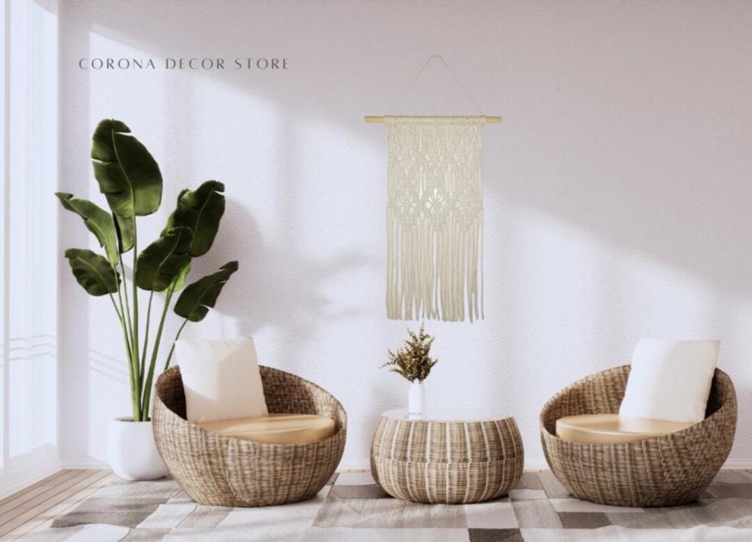 Lacy Macrame Wall Hanging: Handmade White Cotton Home Decor - Etsy