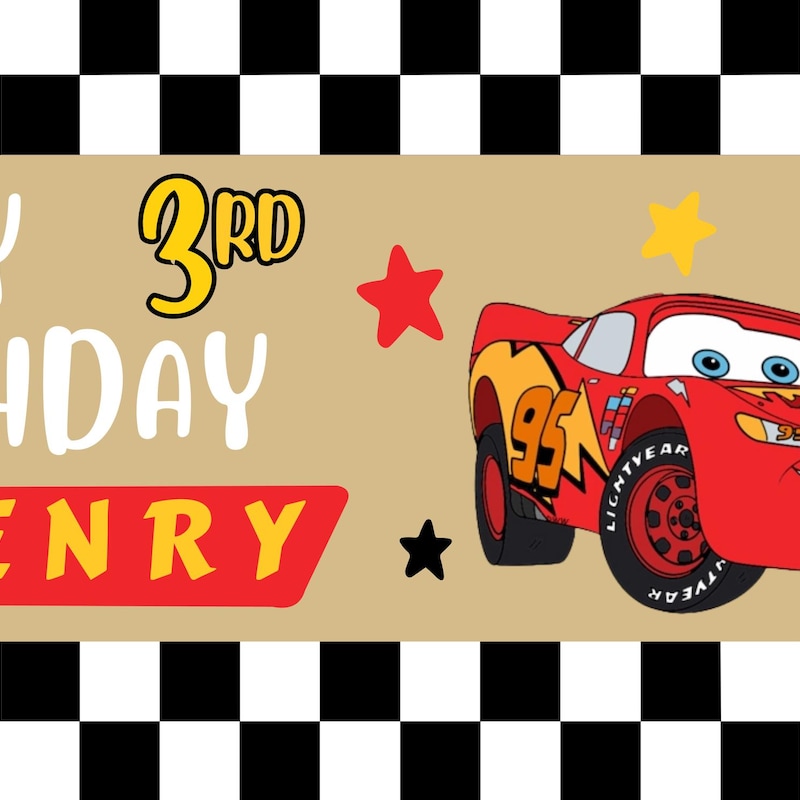Painted Cars Birthday Banners - Etsy