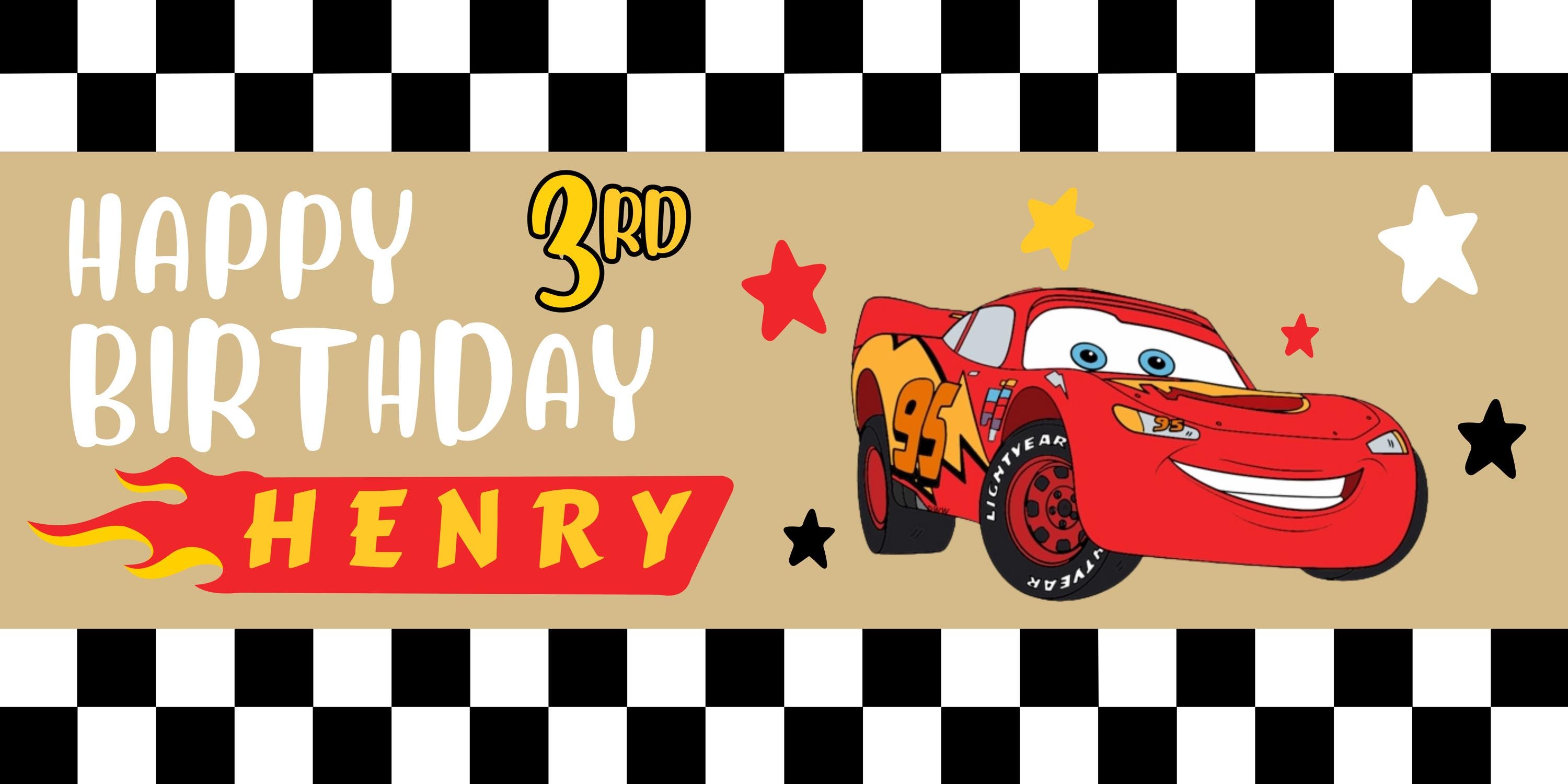 Lightning Mcqueen Banner - Digital Template - Etsy