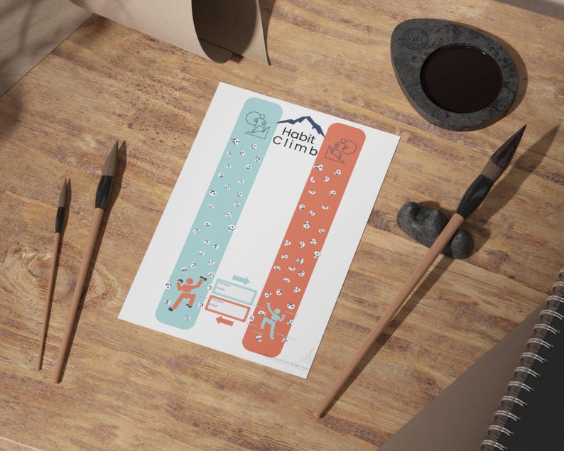 Printable Rock-climbing Habit Tracker • Motivational Routine Game ...